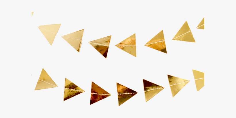 Gold Party Garland - Harlow & Grey - Gold Triangles Garland PNG Image ...