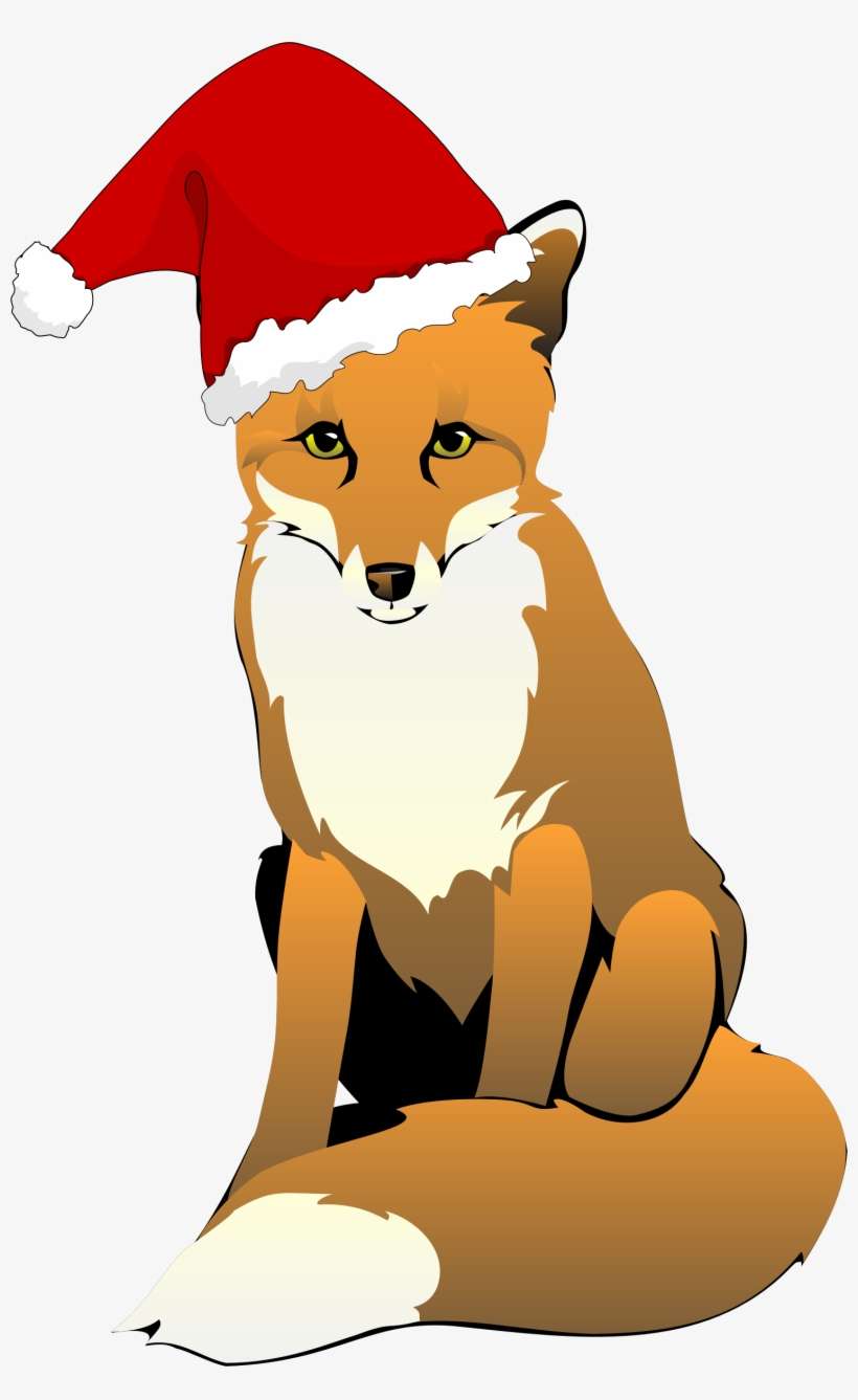 Fox Wearing Santa Hat Freeuse Stock - Fox With Christmas Hat PNG Image ...