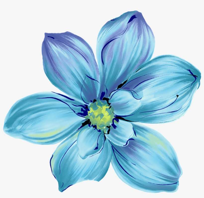 Download Ftestickers Art Watercolor Flower Blue - Flower Png Tumblr ...