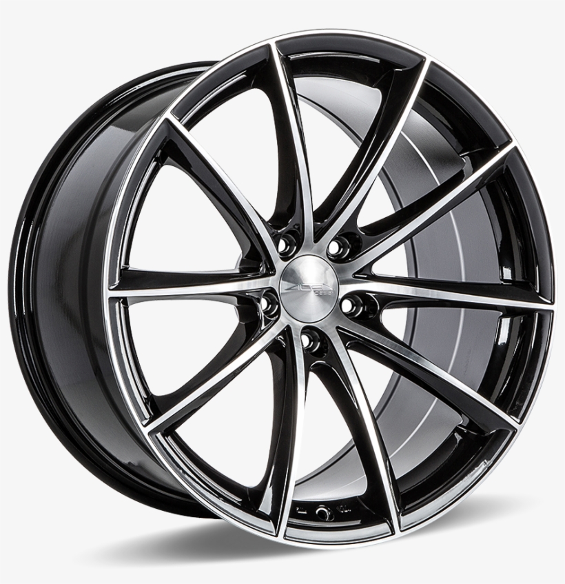 Convex D704 Black With Machined Face - Black And Silver Alloy Wheels ...