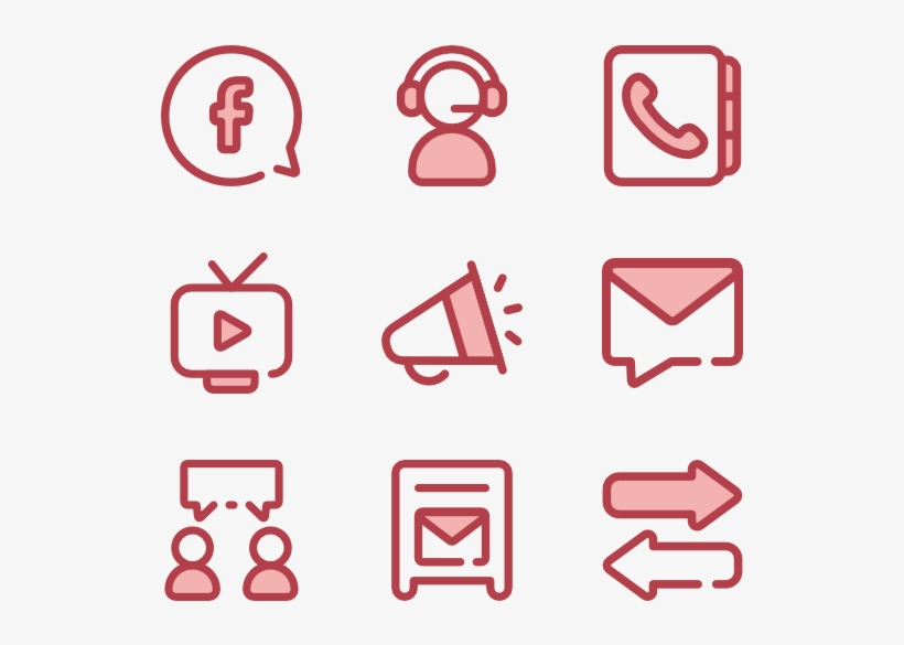 Communication 50 Icons - Png Pink Vector Icons Transparent PNG Image ...