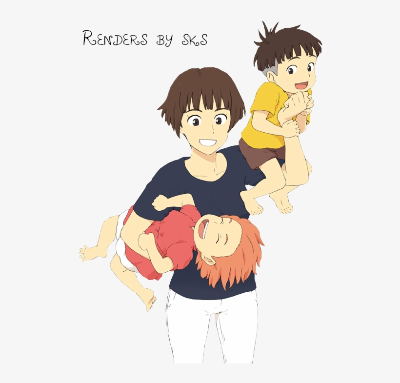 Download Render Studio Ghibli - Ponyo Sosuke And Lisa | Transparent PNG ...