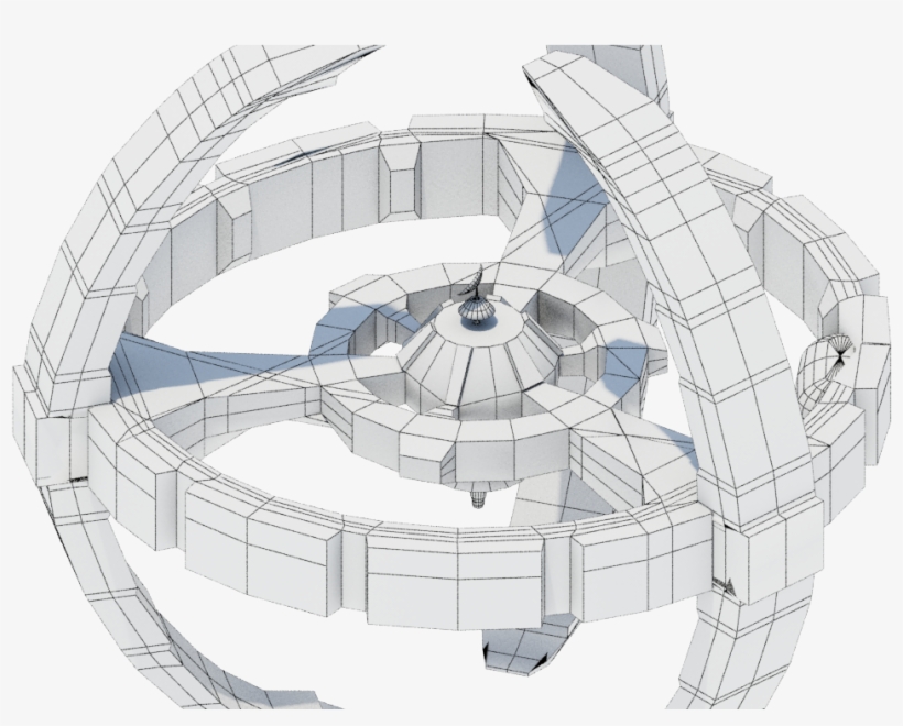 Spacestation Clay Wireframe Render PNG Image | Transparent PNG Free ...