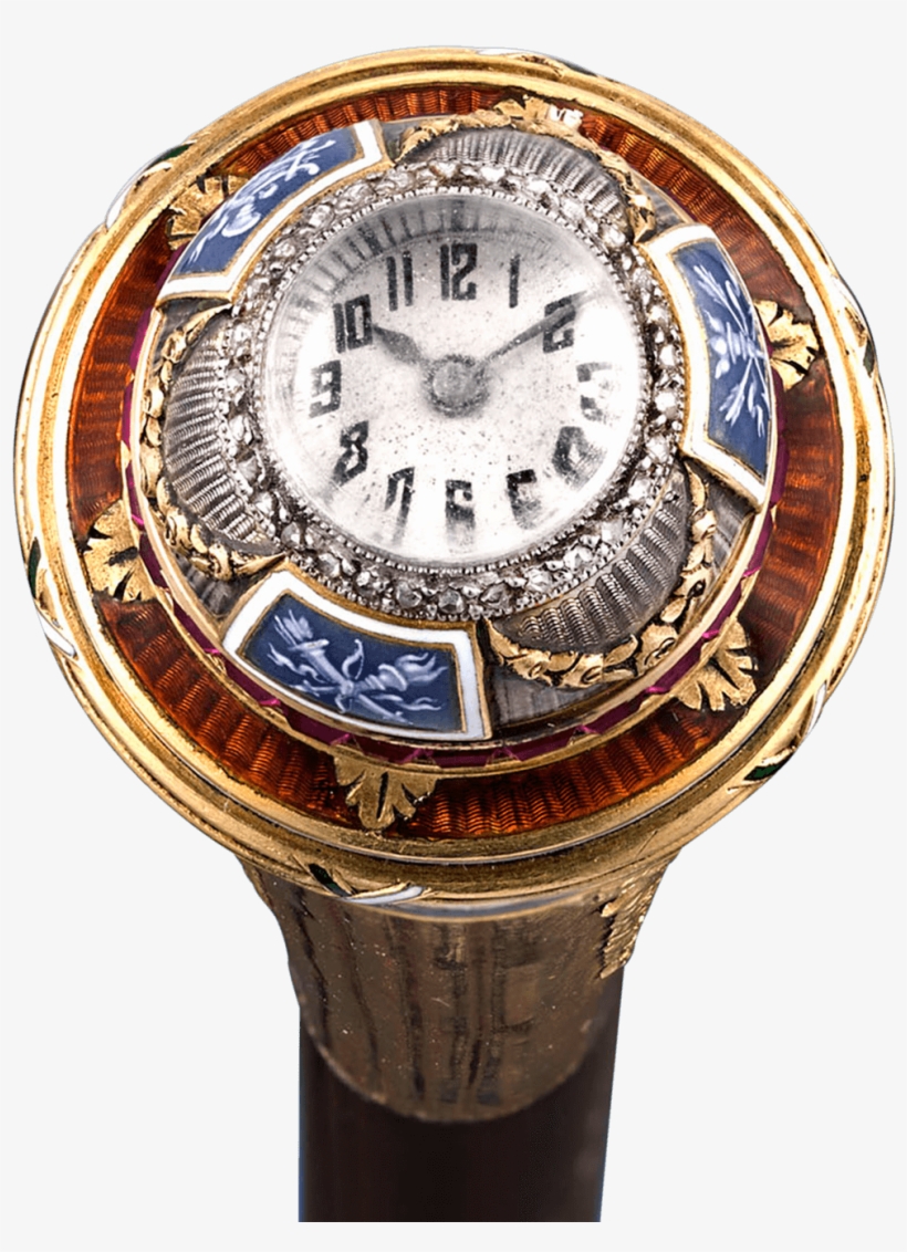 French Jeweled Gold Watch Cane - Cane Watch PNG Image | Transparent PNG ...