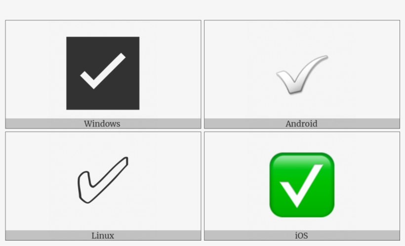 White Heavy Check Mark On Various Operating Systems - Symbol PNG Image ...