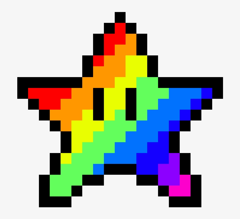 Download Rainbow Mario Star - Pixel Art Mario Bros | Transparent PNG ...
