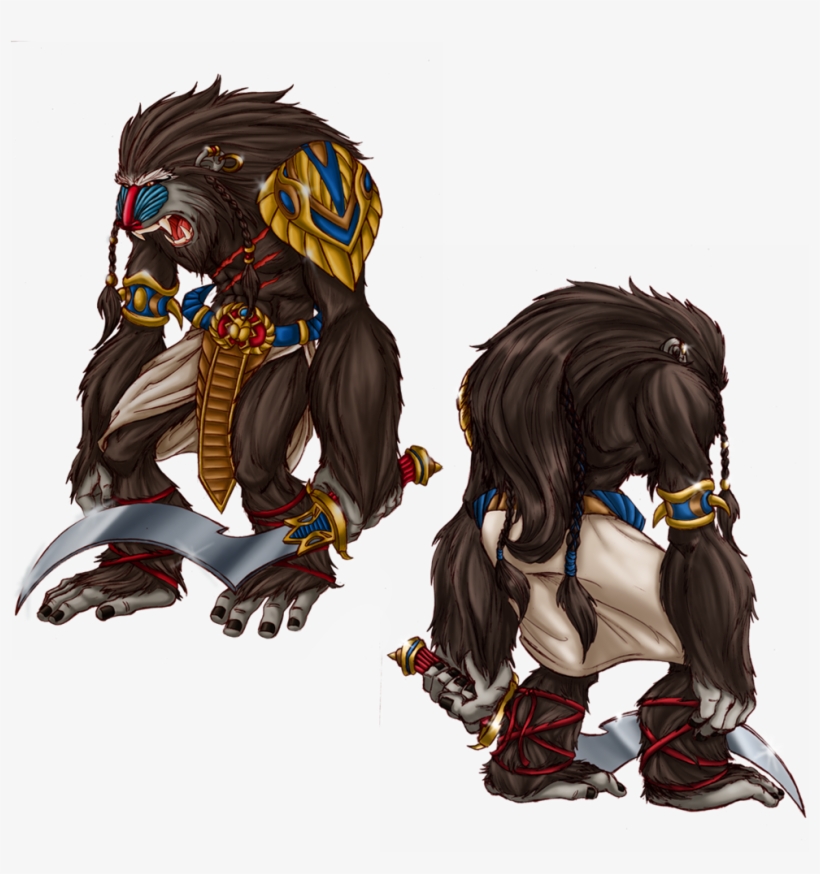 Character Concept Art - Mandrill Warrior PNG Image | Transparent PNG ...