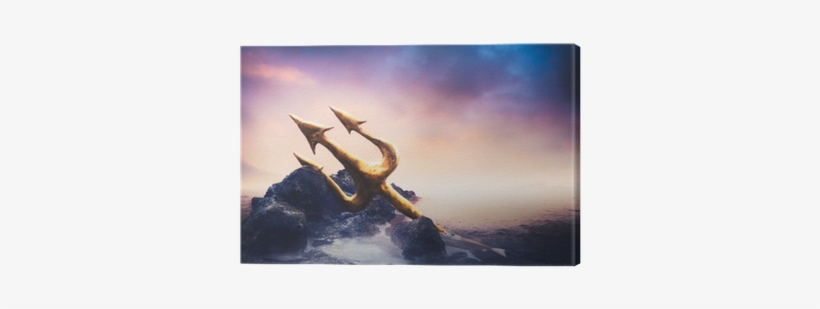 High Contrast Image Of Poseidon's Trident At Sea Canvas - Trident PNG ...