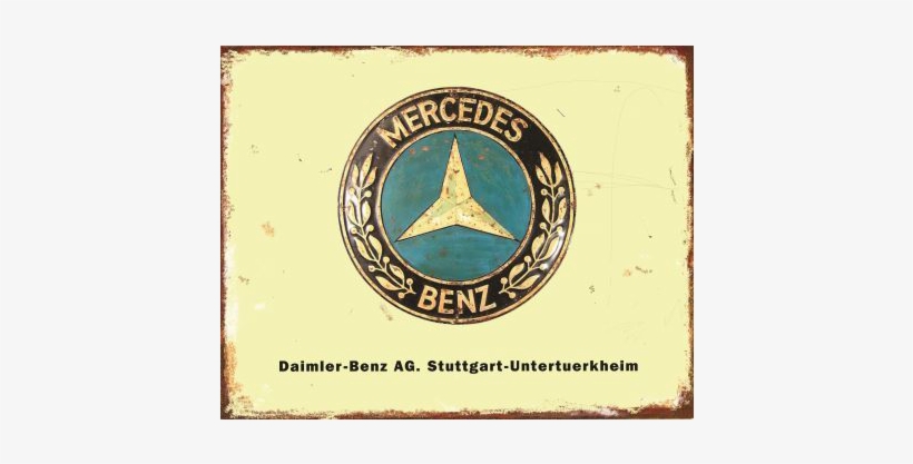 Mercedes Benz Logo Tin Sign 91 - Logo Mercedes Benz Retro PNG Image ...