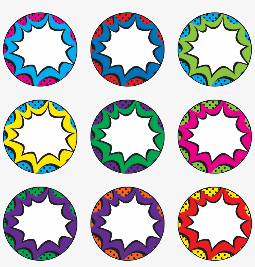 Superhero Bursts Magnetic Accents - Superhero Name Tag PNG Image ...