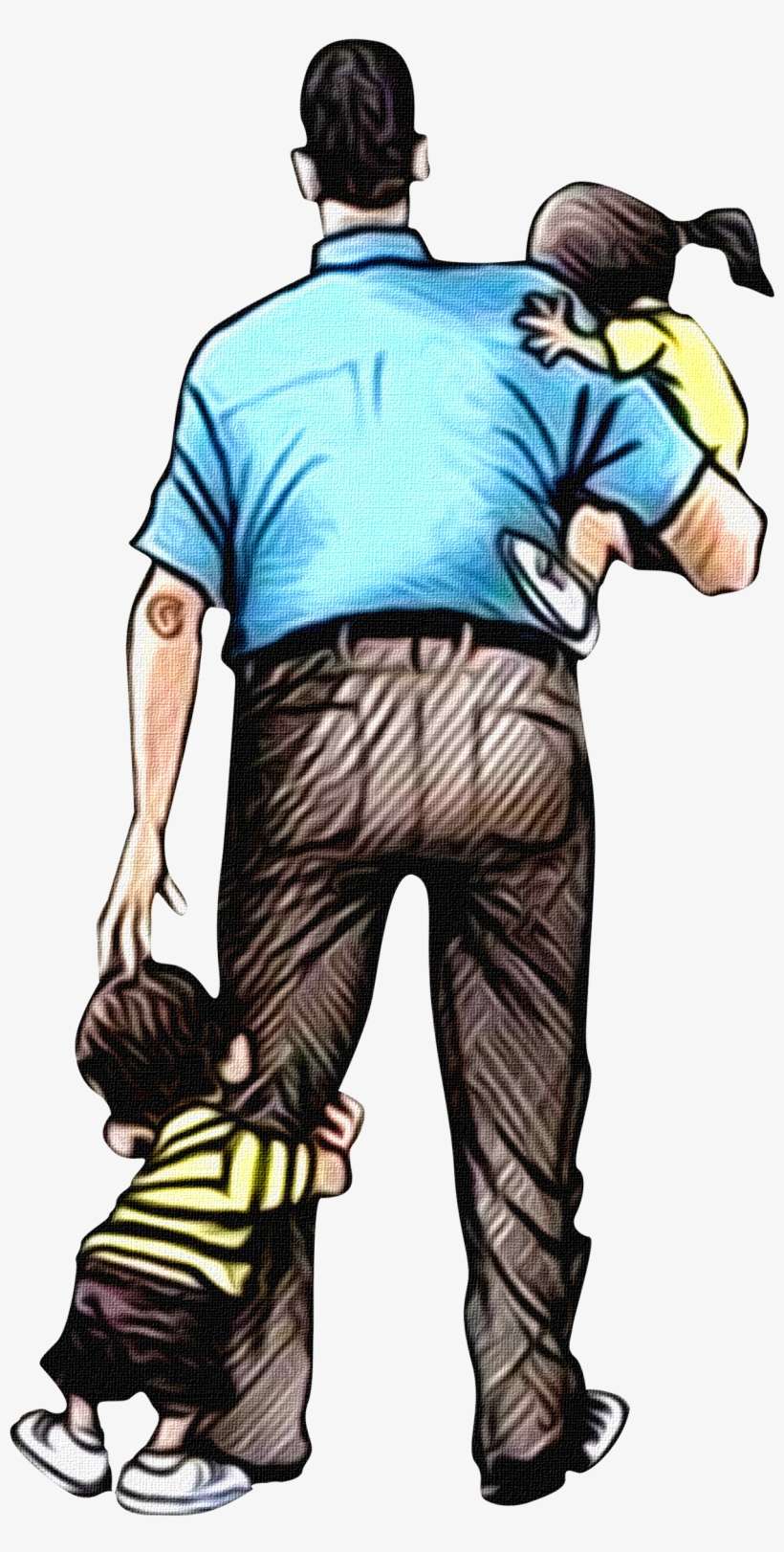 Hand Drawn Cartoon Father Decoration Vector - Father PNG Image ...