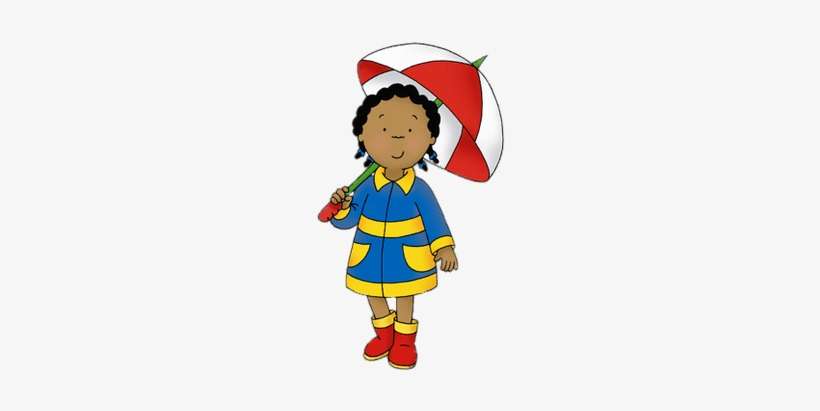 Caillou's Friend Clementine Holding Umbrella - Cartoon PNG Image ...