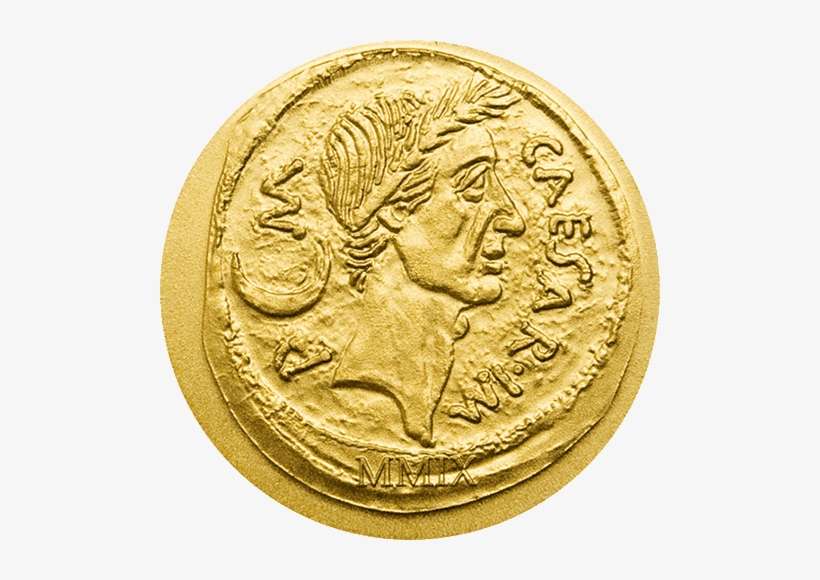 Gold Numismatic Roman Julius Caesar Denarius - Julius Caesar Coin PNG ...