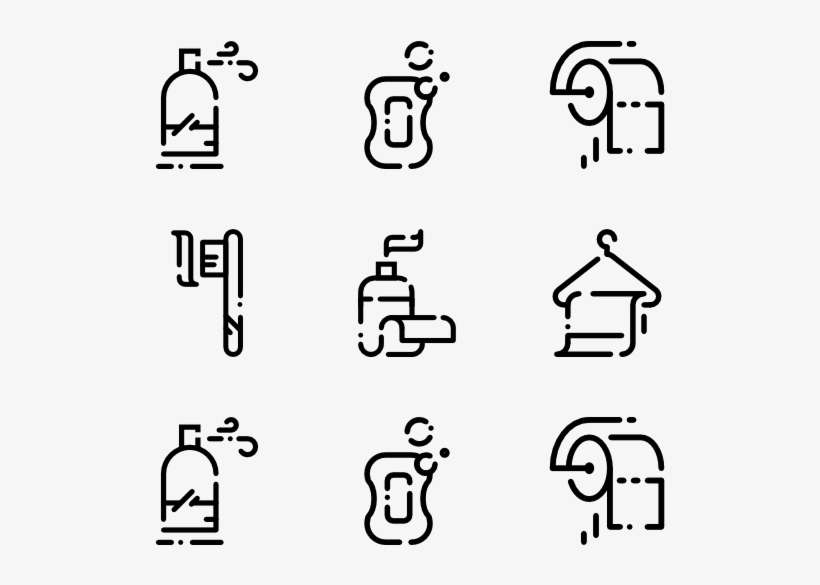 Linear Hygiene Elements - Toilet Icons PNG Image | Transparent PNG Free ...