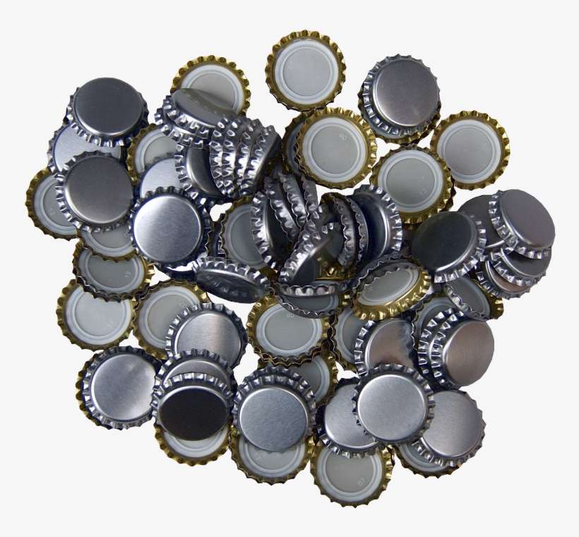 100 Silver Crown Caps - 100 X Crown Caps - Silver - Home Brew PNG Image ...