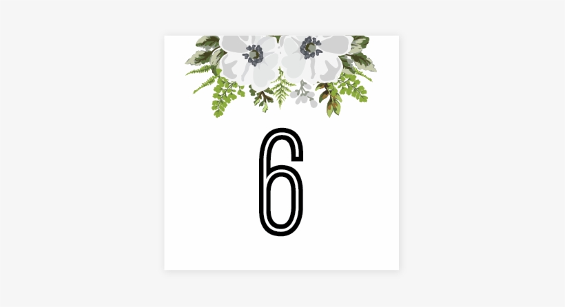 Download Botanical Table Number Set - Gardenia | Transparent PNG ...