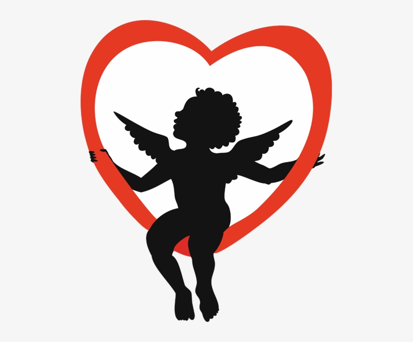 Download Cupid Clipart Valentines Vector Black And White Library ...