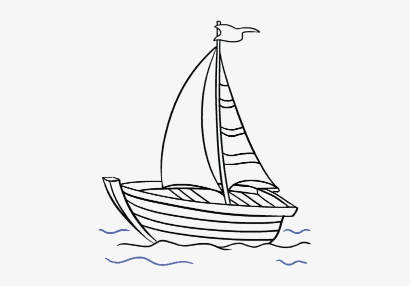 Download Drawing Sailboat Line Art Sailing - Line Drawing Sail Boat ...