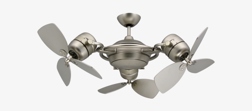 Satin Steel Triple Ceiling Fan - Cool Ceiling Fan Light PNG Image ...