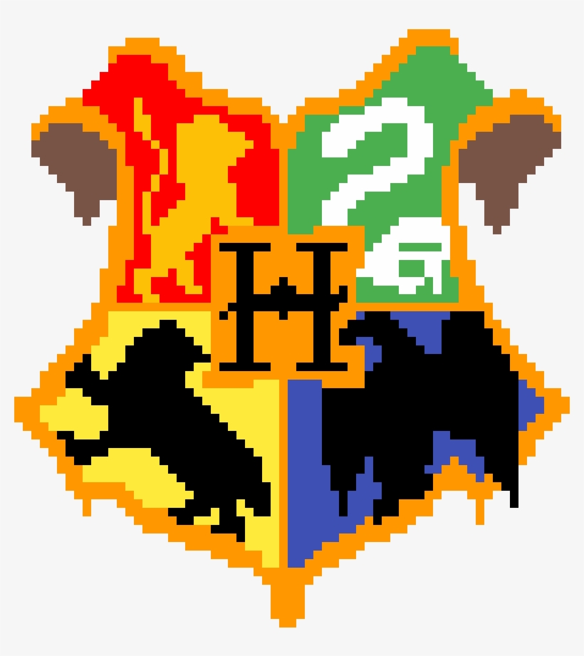 Download Hogwarts Crest - Pixel Art Harry Potter | Transparent PNG ...
