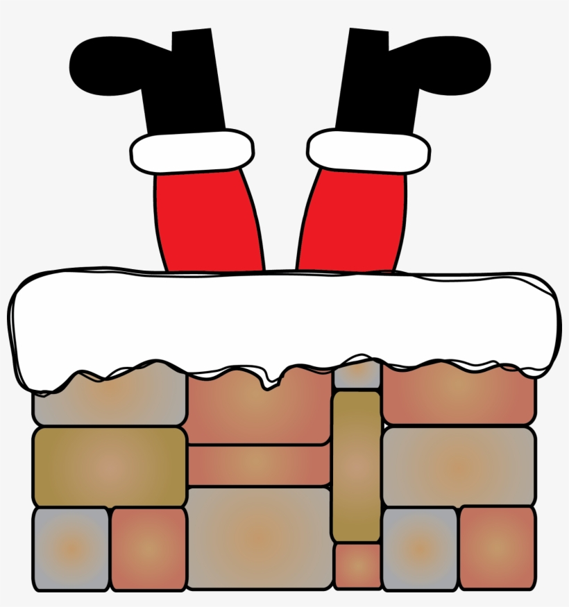 Chimney Santa Clipart - Santa In Chimney Clipart PNG Image ...