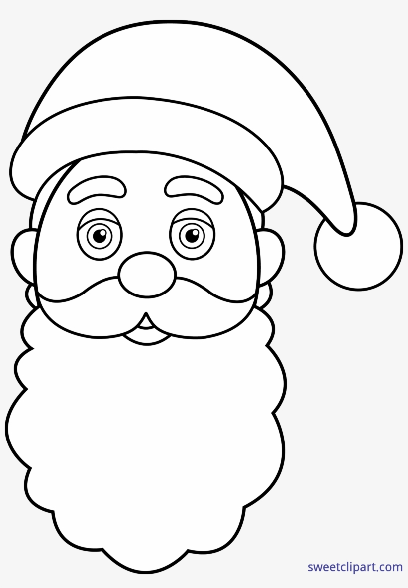 Santa Claus Face Lineart Clip Art - Santa Claus Face PNG Image ...