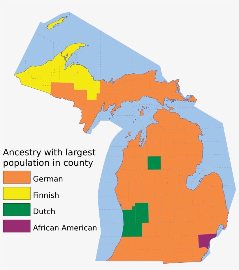 In - Michigan Ancestry Map PNG Image | Transparent PNG Free Download on ...