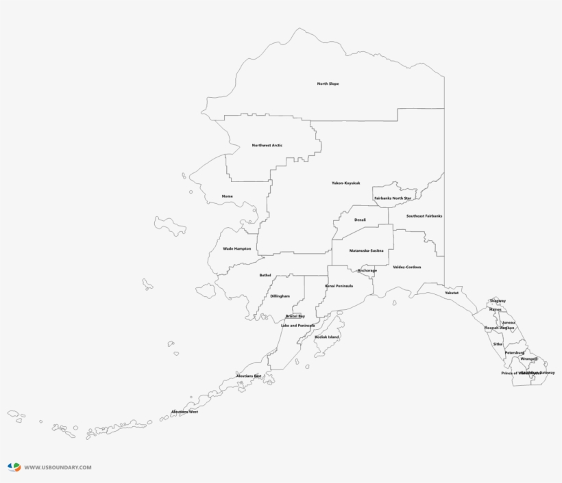 Download Alaska Counties Outline Map - Sketch | Transparent PNG ...