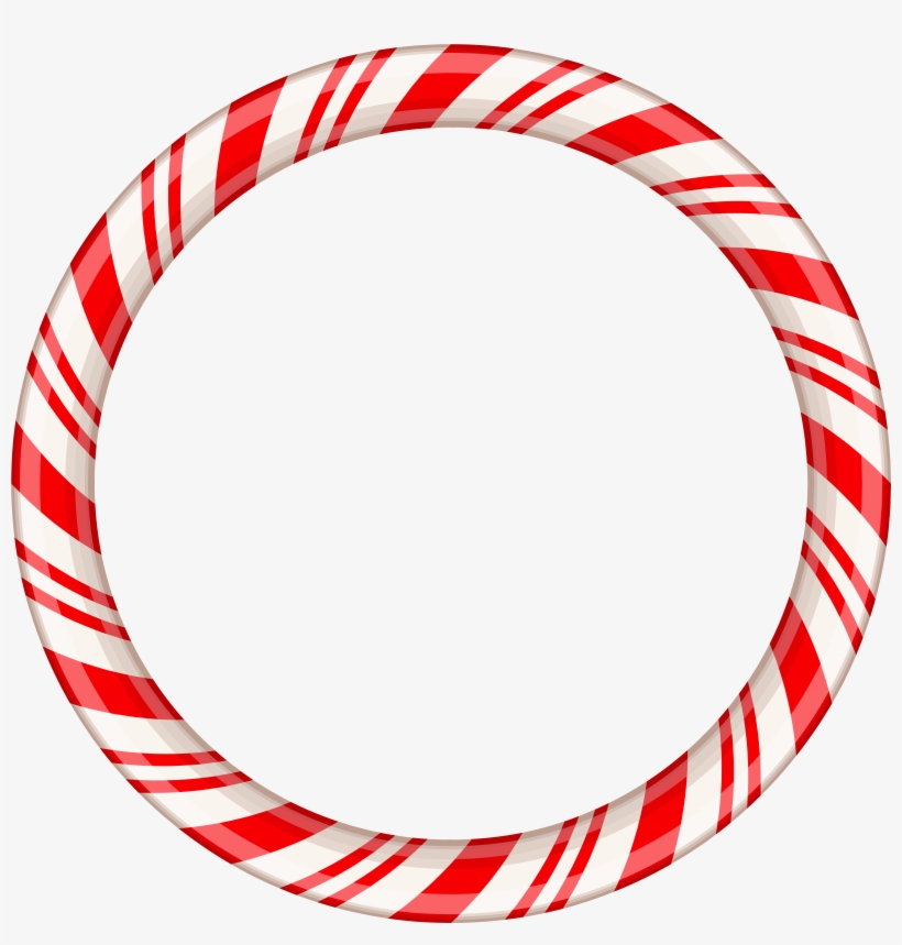 Candy Cane Round Border Frame Transparent Clip Art PNG Image ...