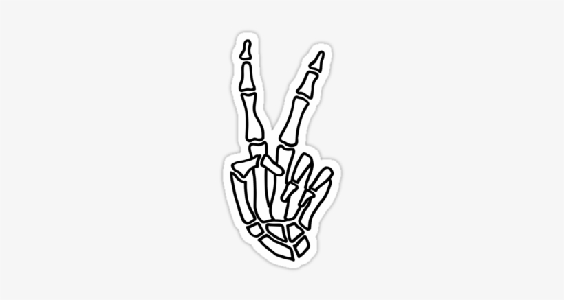 Download Drawn Peace Sign Hand Transparent - Skull Hand Peace Sign ...