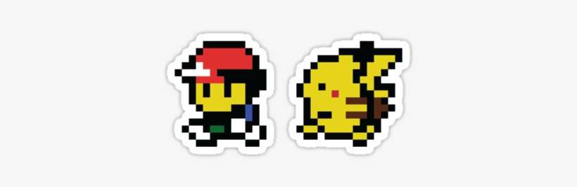 Ash & Pikachu Pixel Design - Ash And Pikachu Pixel Art PNG Image ...