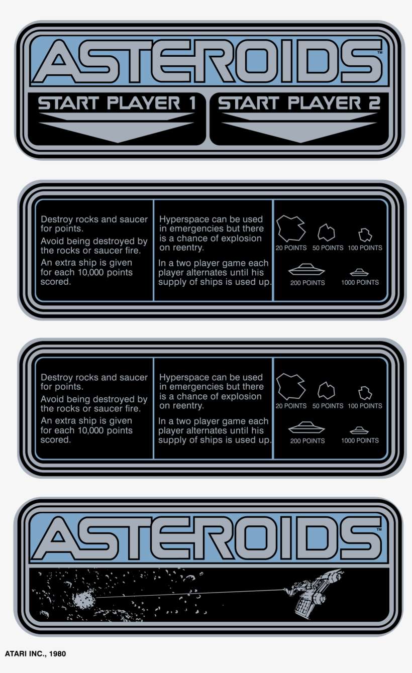 Asteroids Arcade Machine Stickers - Woodworking PNG Image | Transparent ...