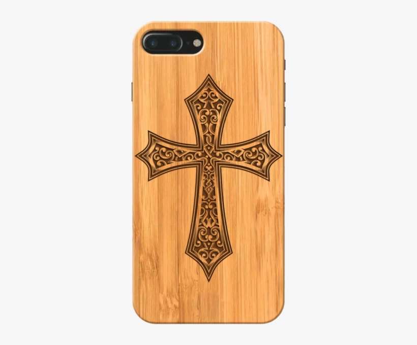 Download Cross-2 Wooden Phone Case - Brush Distressed Mandala Cross ...