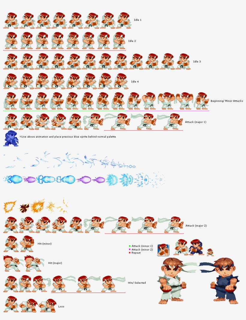 Arc Spfiit Ryu - Ryu Sprites PNG Image | Transparent PNG Free Download ...