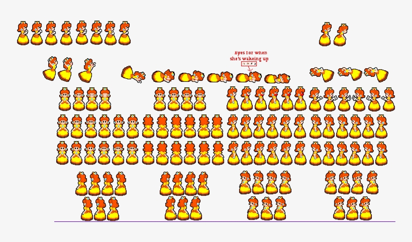 Princess Daisy M And - Super Mario Daisy Sprite PNG Image | Transparent ...