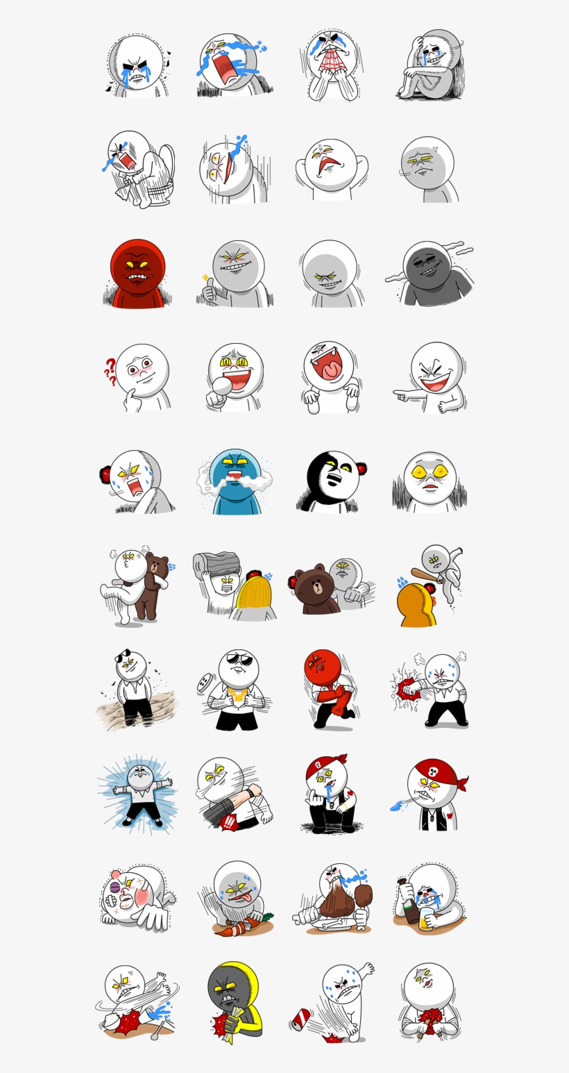 Mad Angry Edition By Line - Line Friends Moon Emoji PNG Image ...