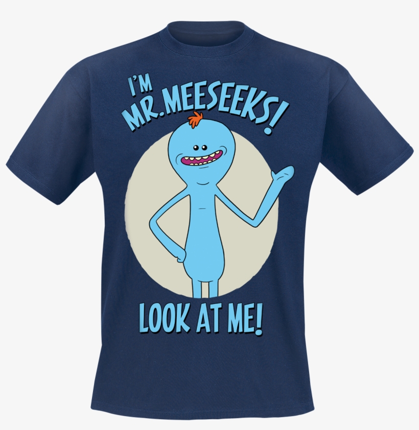 Meeseeks Camiseta Azul Liso 100% Algodón Corte Normal - Mr Meeseeks ...