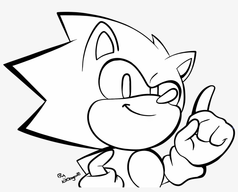 Download Image Black And White A Classic Sonic Lineart By Kjdragon ...