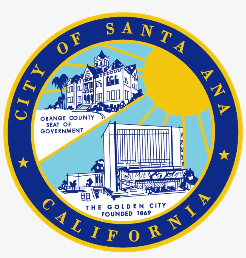City Seal Yellow - City Of Santa Ana California Flag PNG Image ...