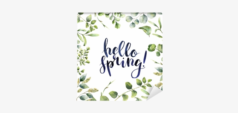 Watercolor Hello Spring - Watercolor Painting PNG Image | Transparent ...