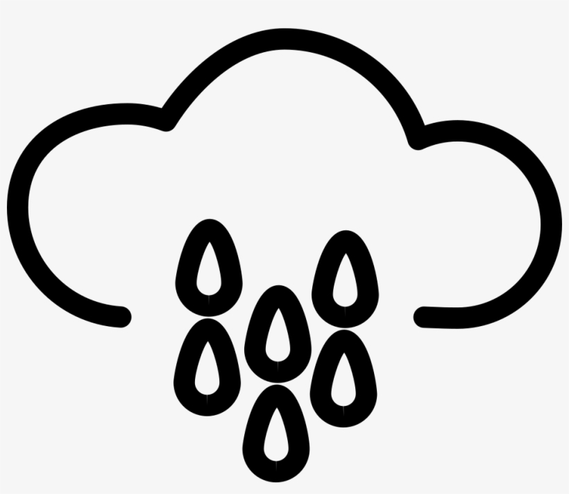 Rain Cloud Outline With Water Drops Comments - Outline Picture Of Water ...