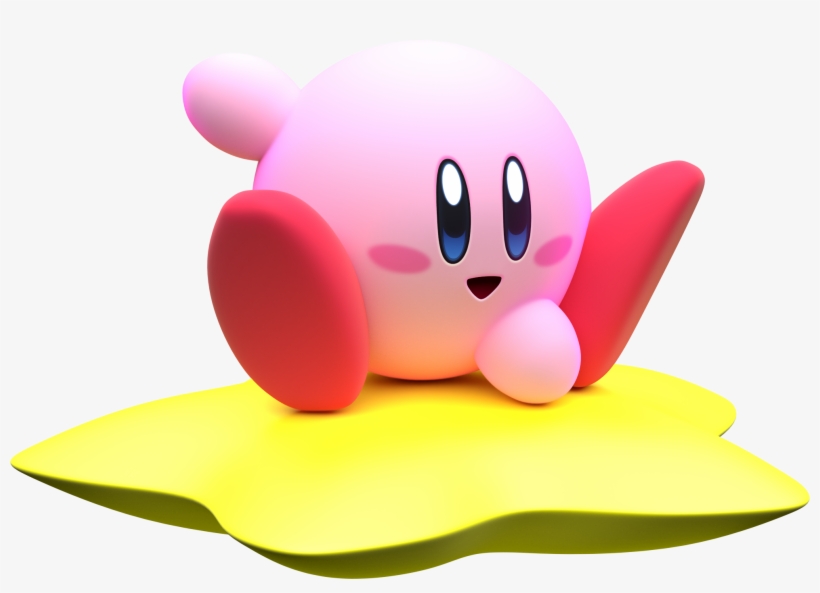 Kirby Air Ride Model By Mintenndo - Kirby Riding Warp Star PNG Image ...