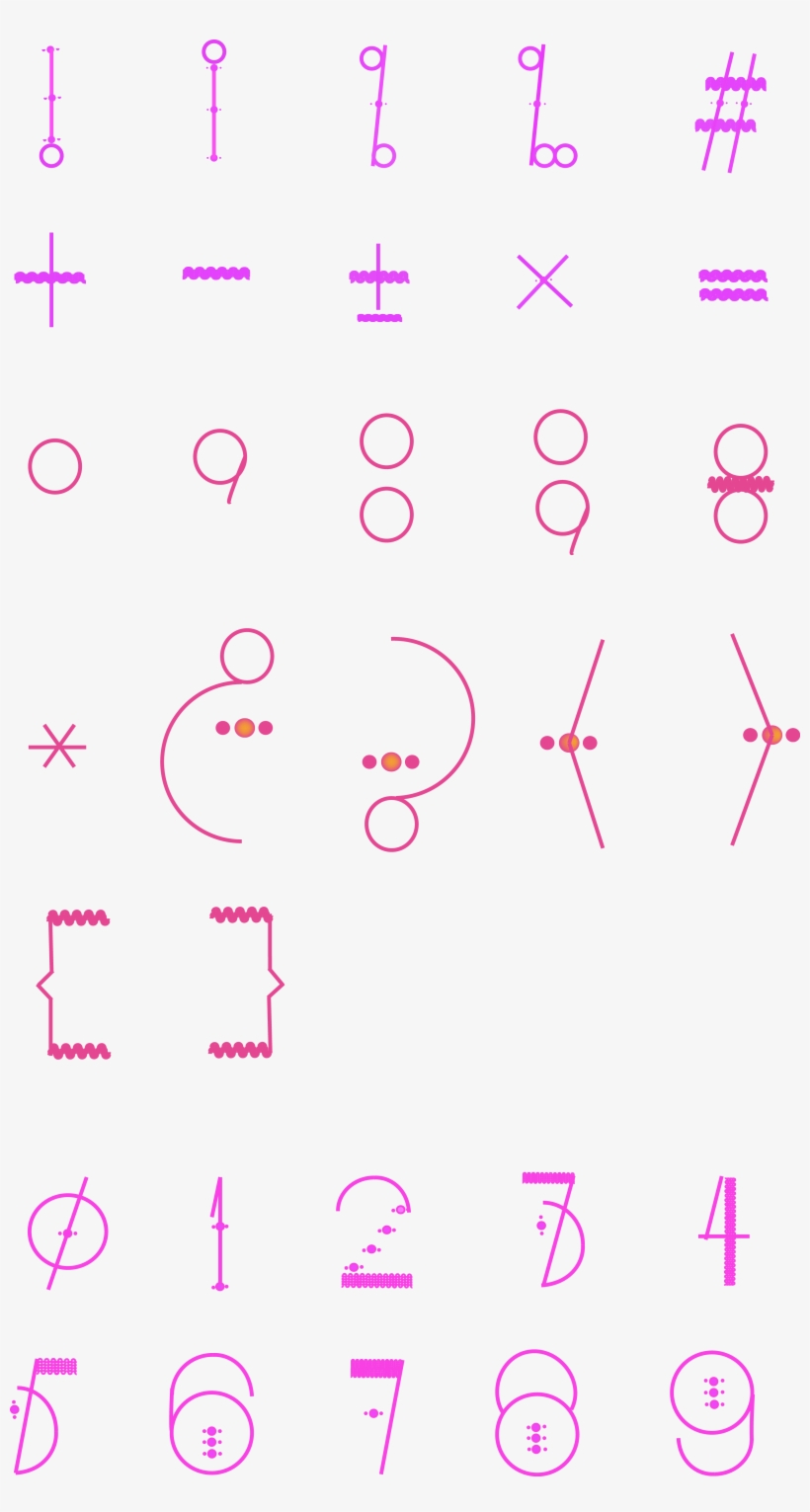 Fluorescent Pink Wavy Line Digital Symbol - Symbol PNG Image ...