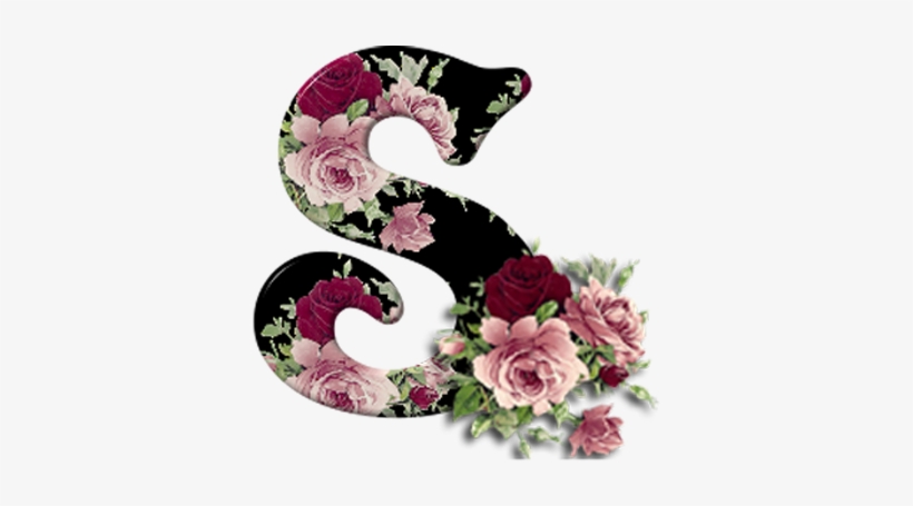 Download Clip Art Black And White Download Letter S With Flowers - S ...