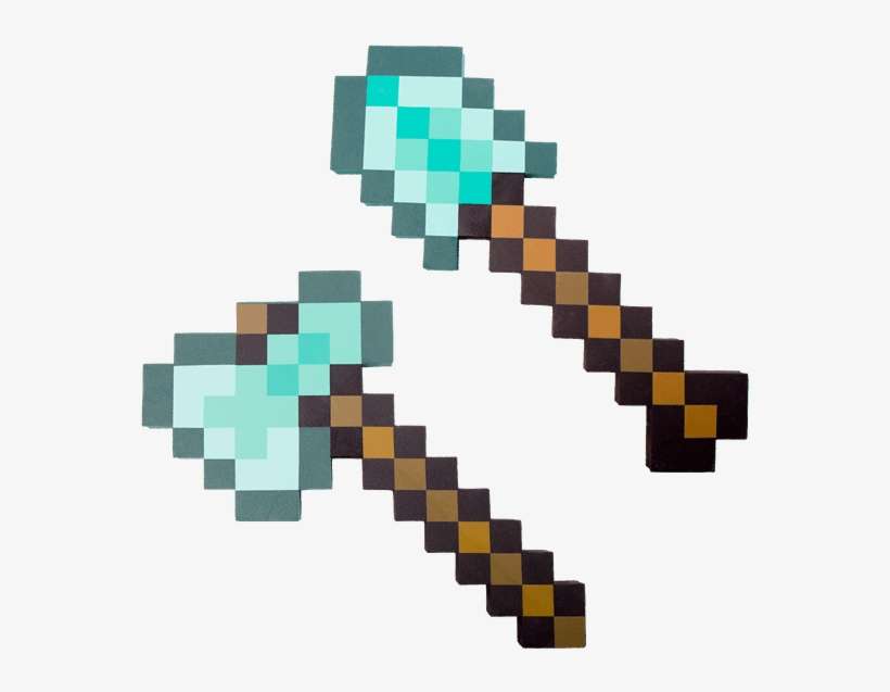 Minecraft Diamond Tools - Pixel Minecraft PNG Image | Transparent PNG ...