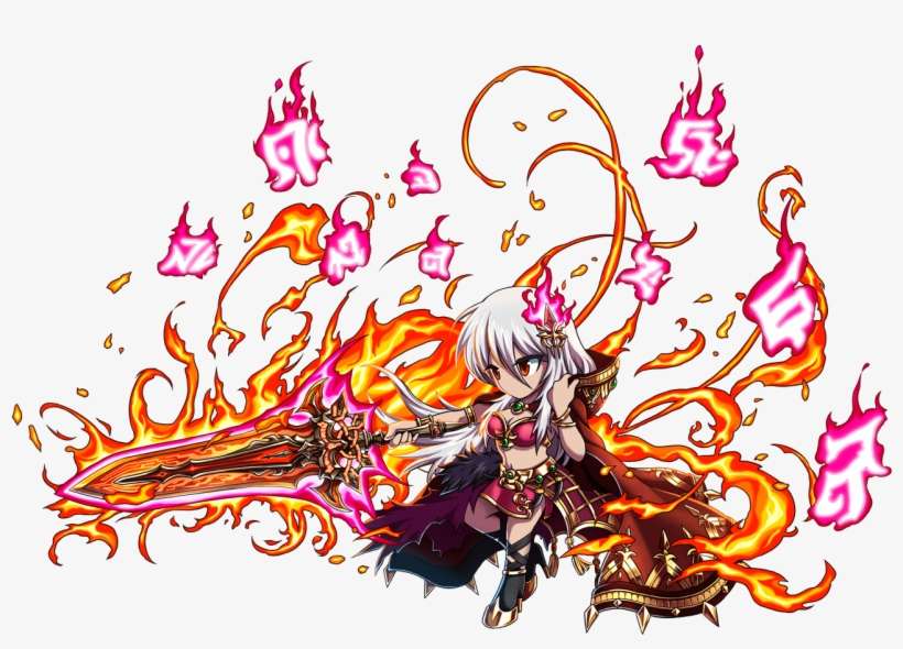 Download Unit Art - Brave Frontier Female Fire Units | Transparent PNG ...