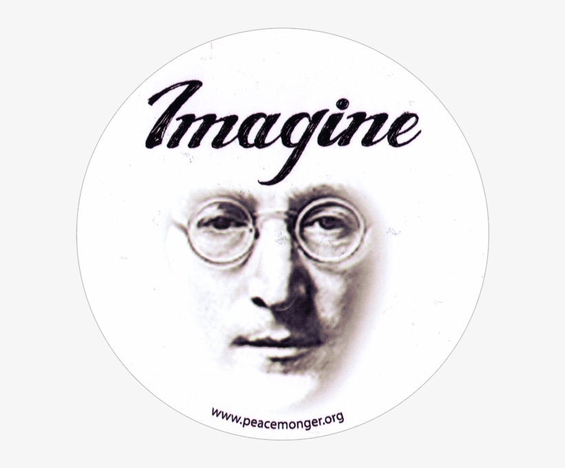 John Lennon Round Bumper Sticker / Decal - Imagine Round Bumper Sticker ...