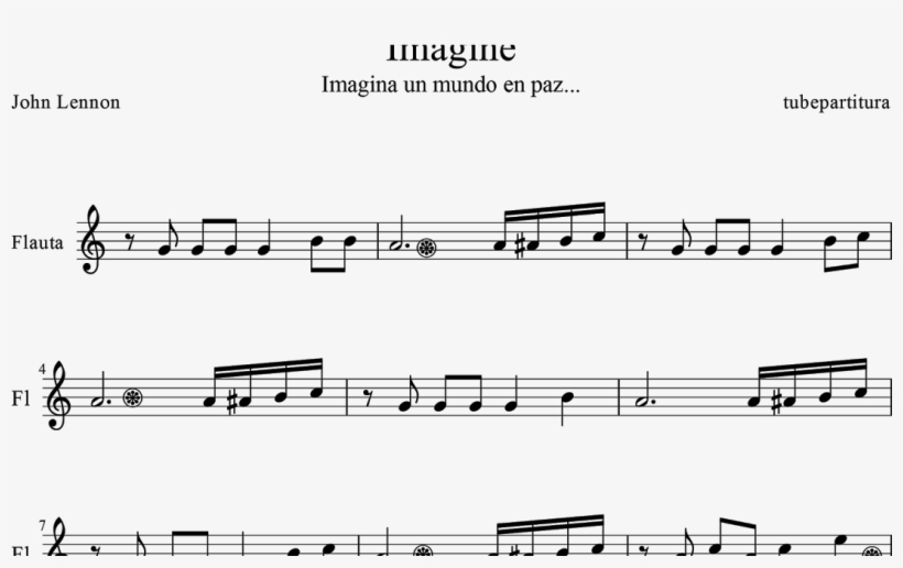 Lada Pekkadillo Frontera partitura flauta imagine john lennon En ...