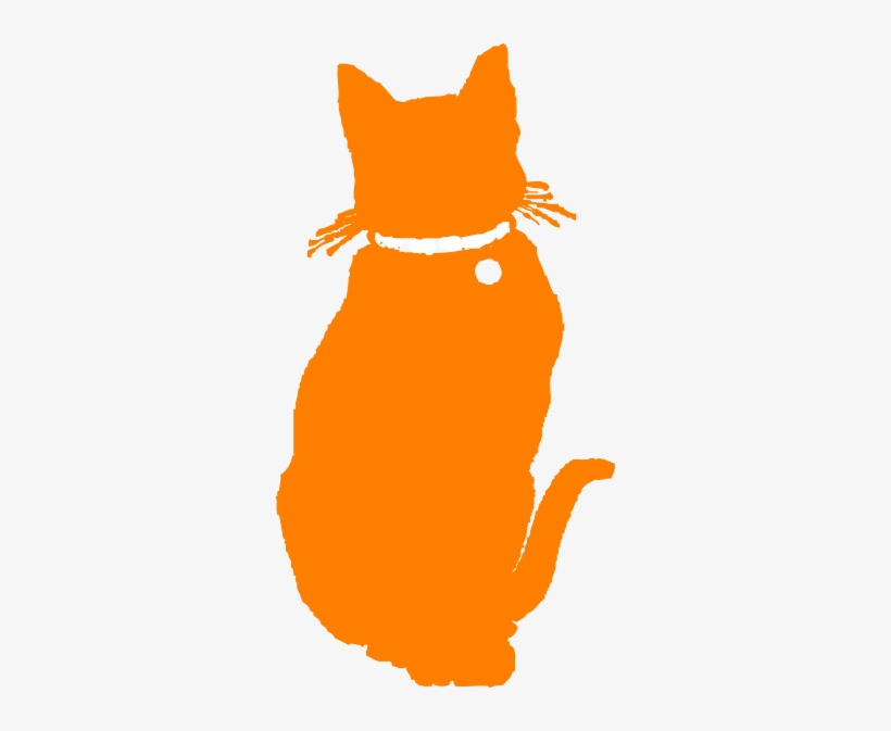 Orange Cat Collared Clip Art At Clker - Orange Clip Art Cat PNG Image ...