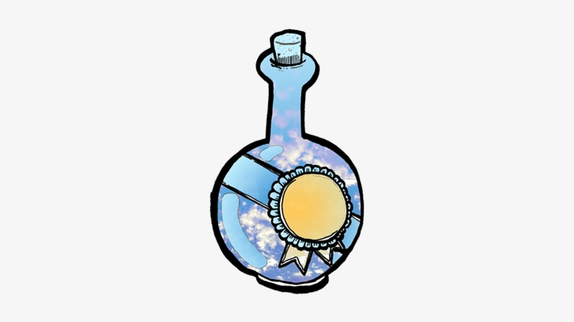 Blue Ribbon Potion - Glass Bottle PNG Image | Transparent PNG Free ...